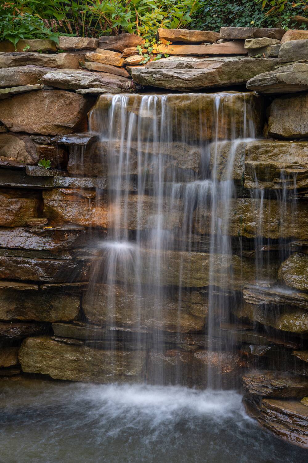 stone waterfall features